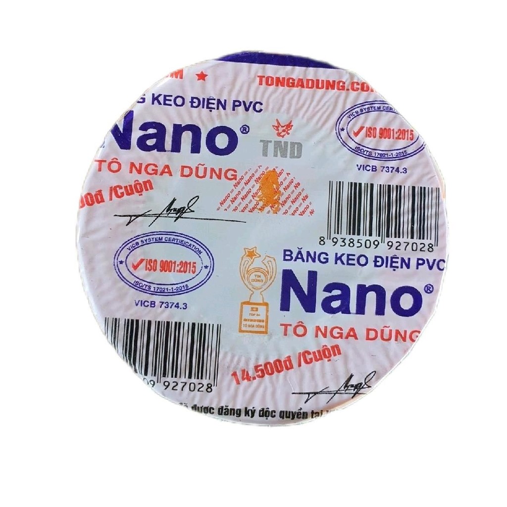 Combo 10 Cuộn Băng keo điện PVC nano Tô Nga Dũng ISO 9001:2015 chất ...