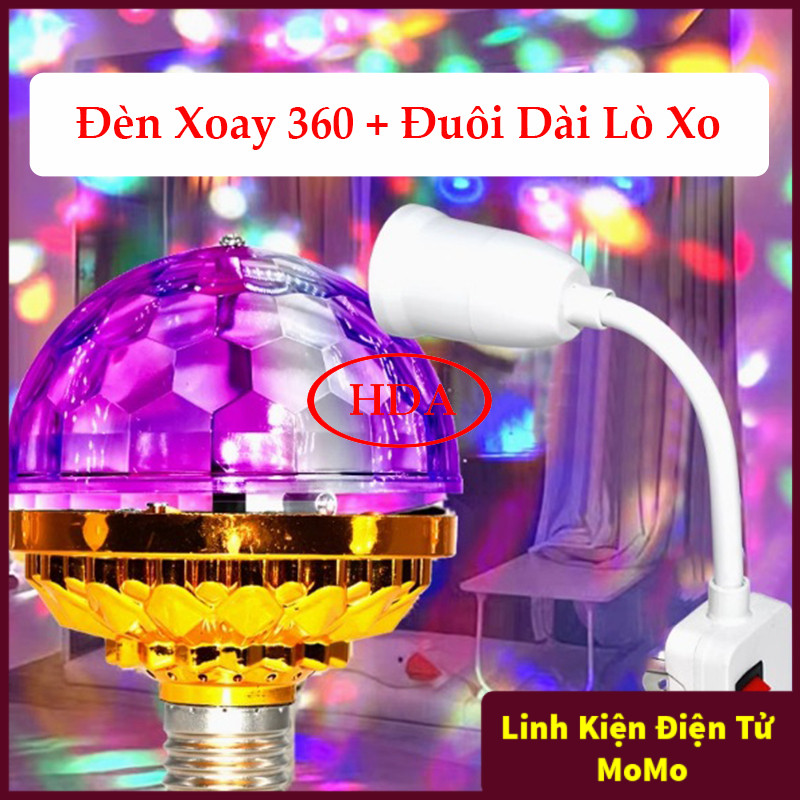 Đèn led xoay 360 độ, 7 màu vũ trường nháy chớp theo nhạc bay phòng sân khấu hiệu ứng, đuôi kiểu ...