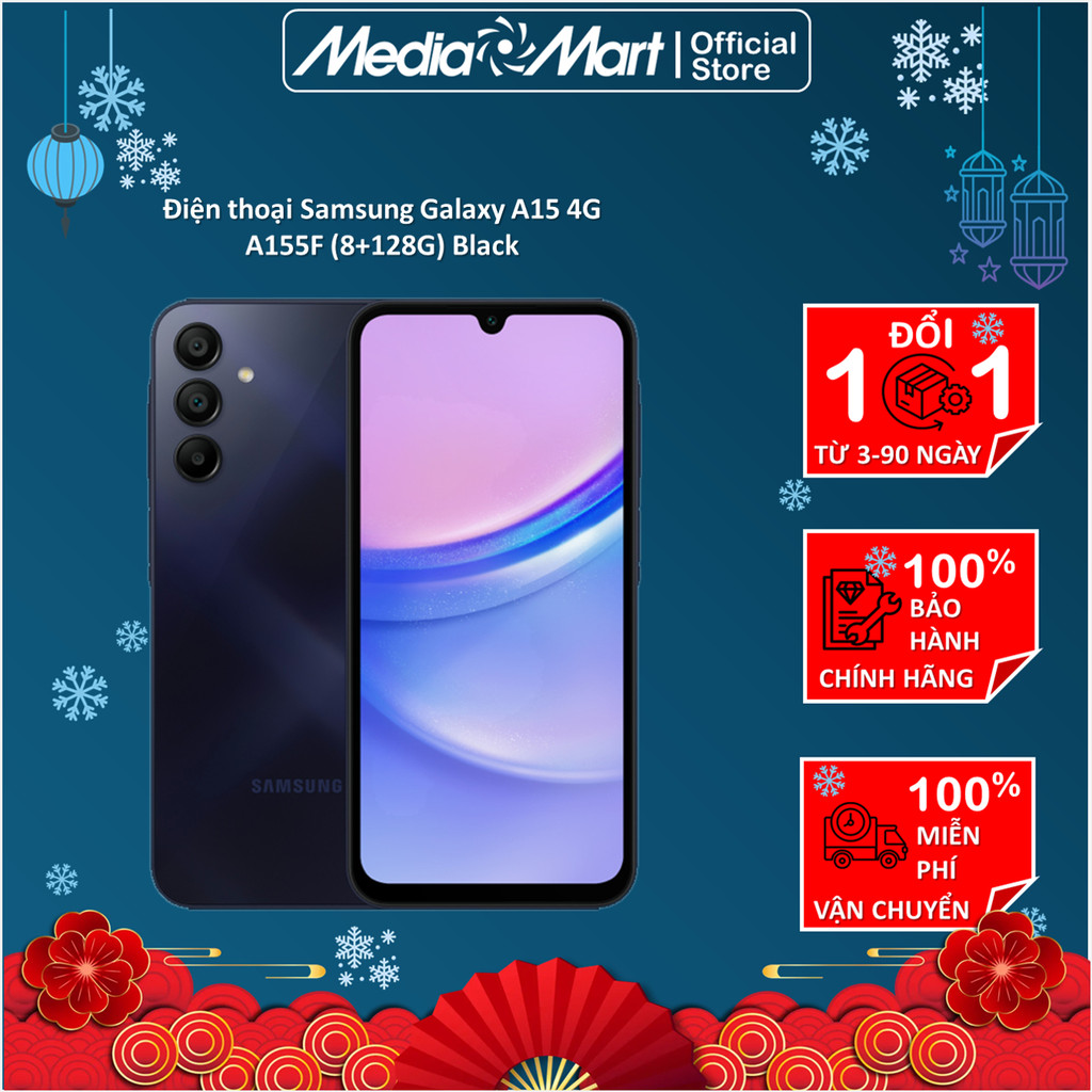 Điện thoại Samsung Galaxy A15 4G A155F (8+128G) Black | Shopee Việt Nam