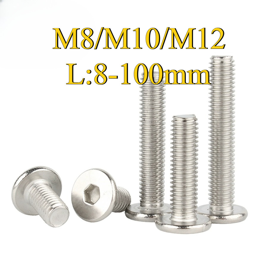 Vít Bulông đầu chỏm cầu inox304, bulong đầu bằng，Bu Lông Đầu Lục Giác Dẹp Siêu Mỏng Bằng，Ốc vít ...
