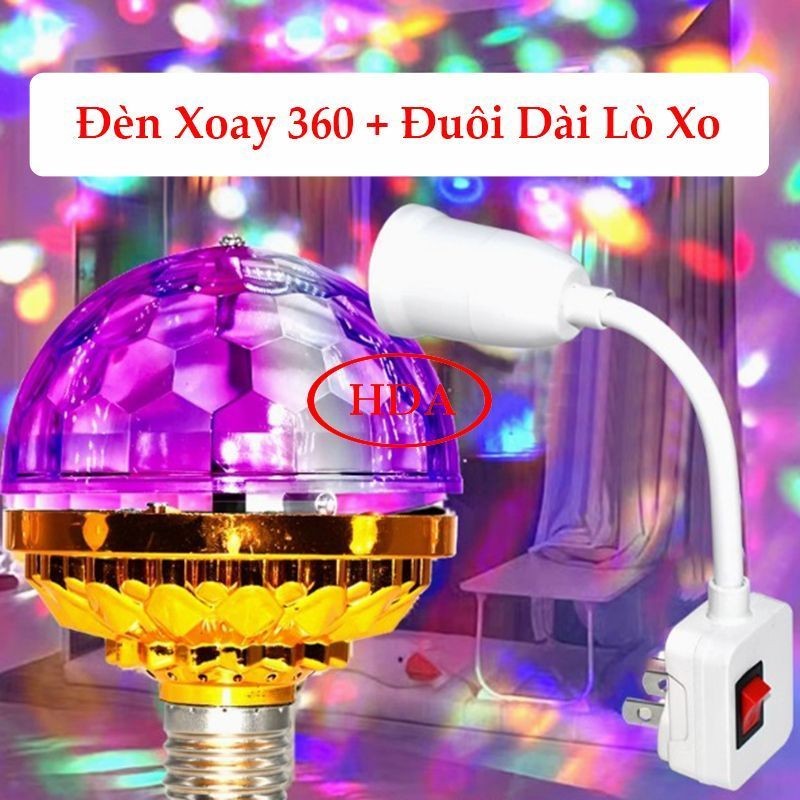 Đèn led xoay 360 độ, 7 màu vũ trường nháy chớp theo nhạc bay phòng sân khấu hiệu ứng, đuôi kiểu ...