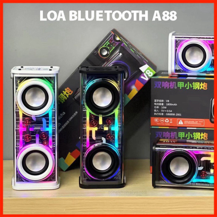Loa bluetooth mini A88 đèn led nháy theo nhạc , công suất 10W, nghe ...