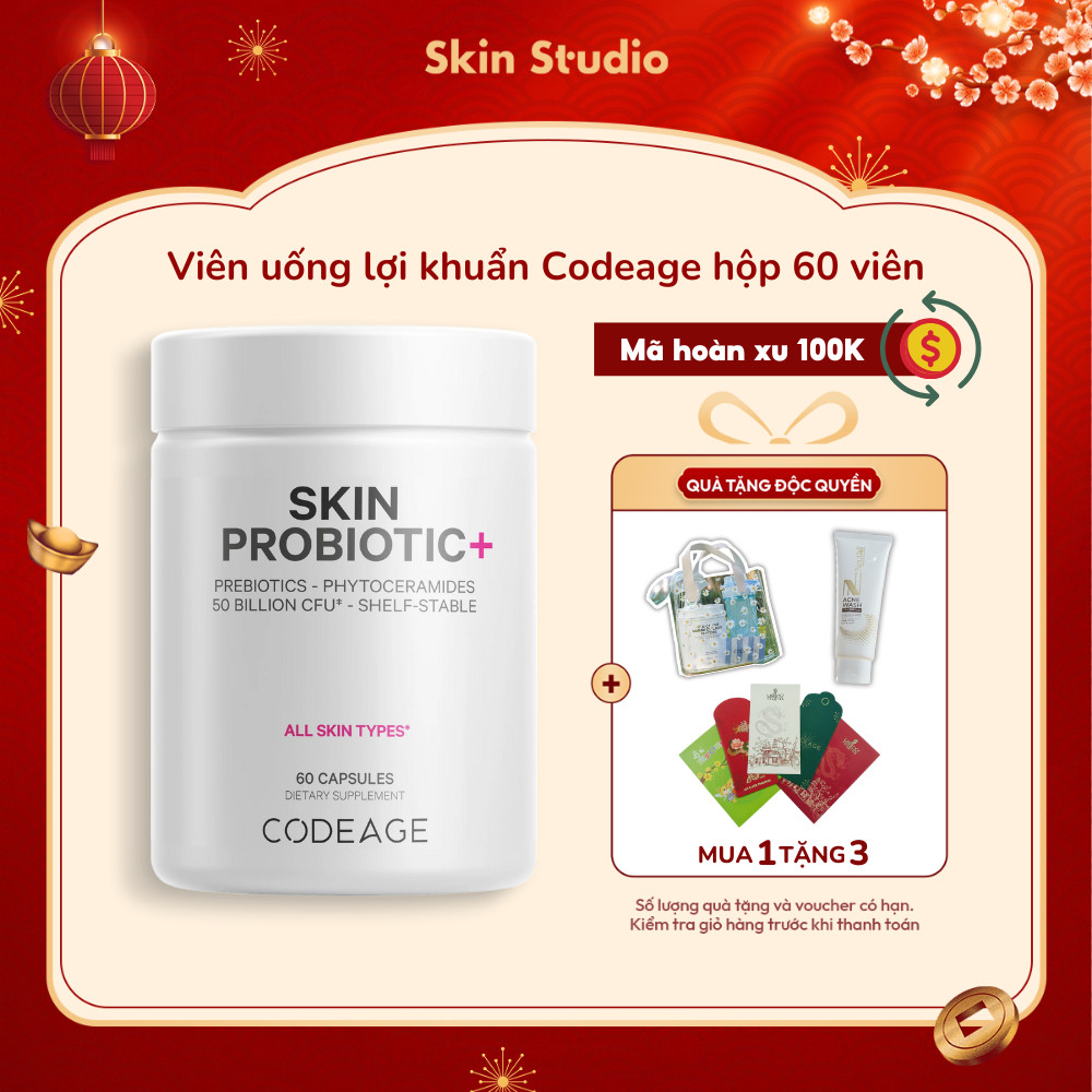 Viên uống lợi khuẩn, khỏe da CodeAge Skin Probiotic 60 viên - AJA'S SKINLAB | Shopee Việt Nam
