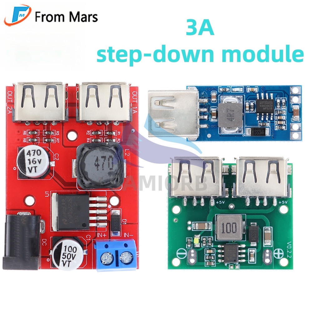 Dual USB DC-DC 9V 12V 24V 36V sang 5V 3A Bước Xuống Buck Bộ Chuyển Đổi Ban Sạc Ô Tô Mô Đun Năng ...