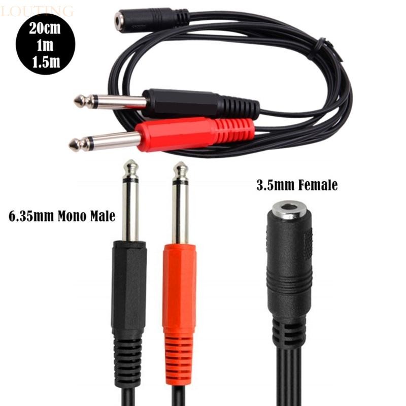 Louting 20cm 1m 1 5mTRS Stereo 3 5mm Nữ sang Dual 6 35mm Nam Cắm Mono ...
