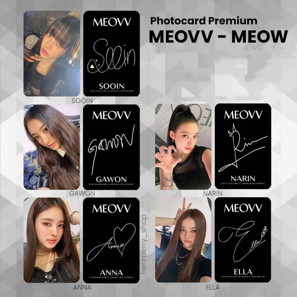 5 Chiếc MEOVV BROADCAST Photocards MEOW NPOP PREMIUM show champion Lomo ...