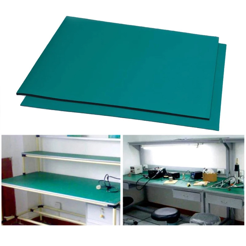 Thảm trải bàn cao su ESD chống tĩnh điện màu xanh lá cây cho điện thoại ...