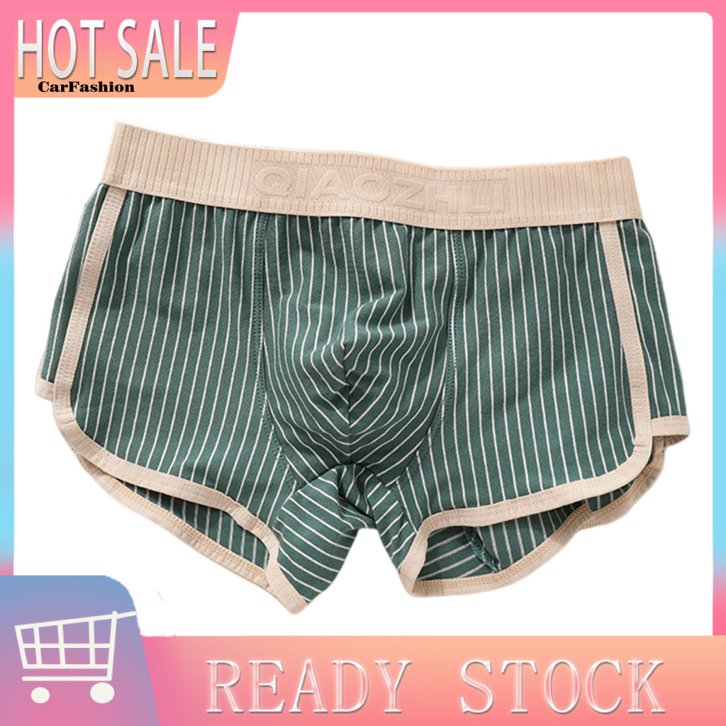 Quần short boxer cotton in hình sọc, thiết kế ống chữ U, thoải mái dành ...