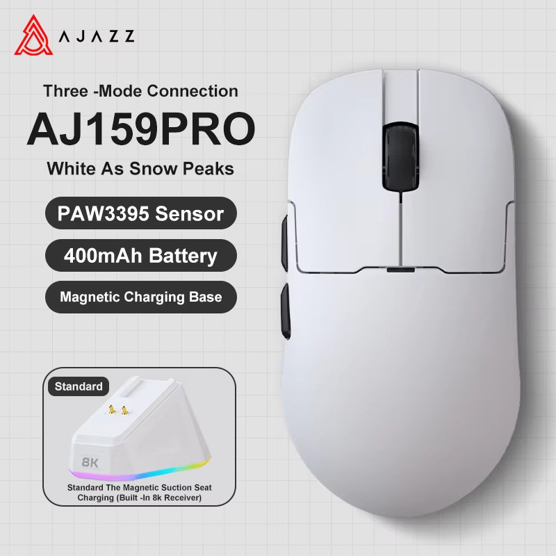 AJAZZ AJ159 pro Bluetooth không dây Chuột chơi Game ba chế độ có dây Apex Esports PAW3395 Chuột ...