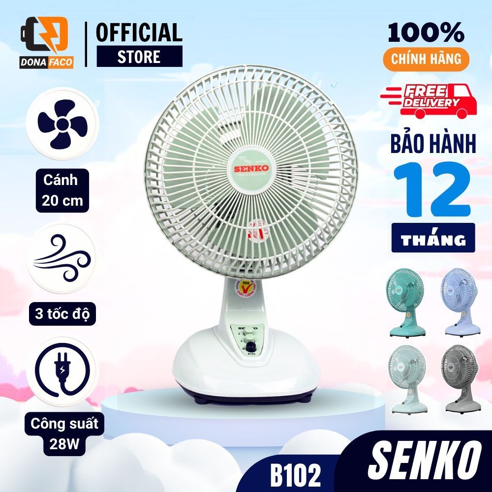 Quạt bàn mini Senko B102, quạt để bàn nhỏ gọn công xuất 28W 2 cấp độ ...