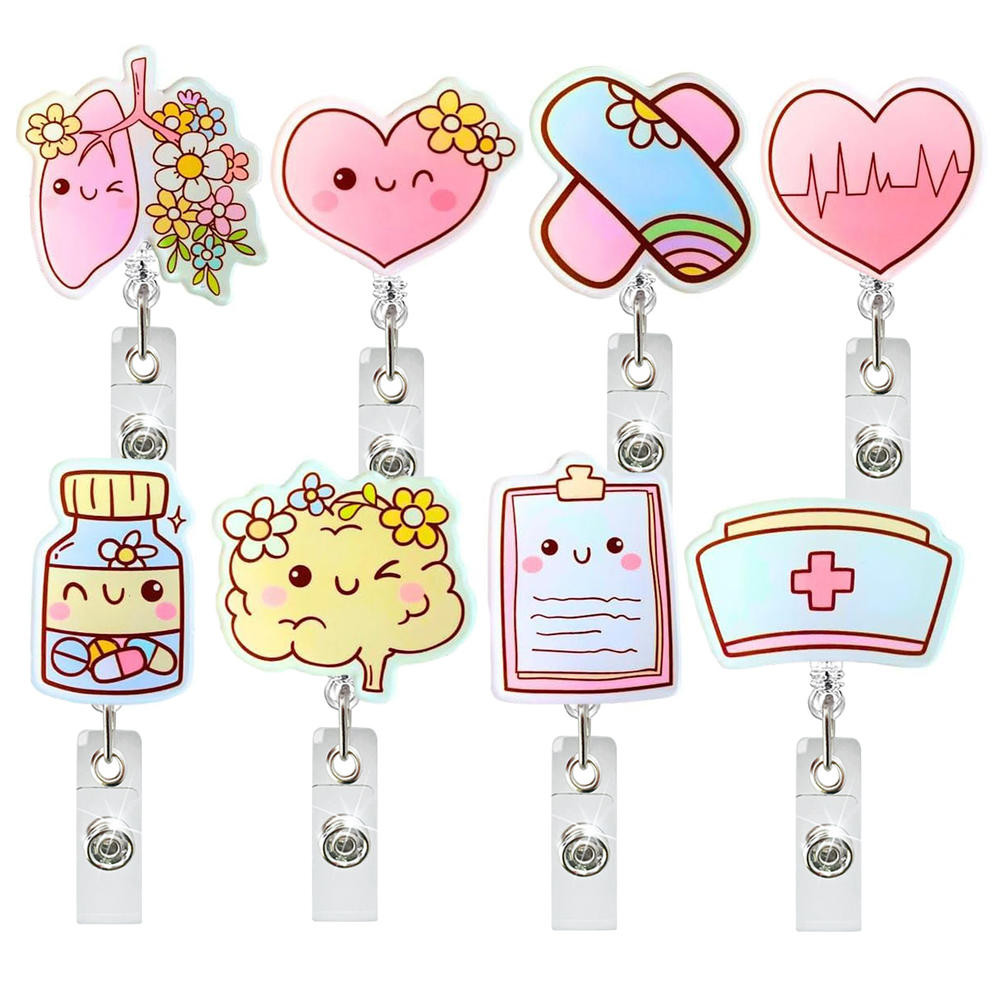 Y tế Acrylic Y Tá Huy Hiệu Cuộn Có Thể Thu Vào Huy Hiệu Dễ Thương Não ...