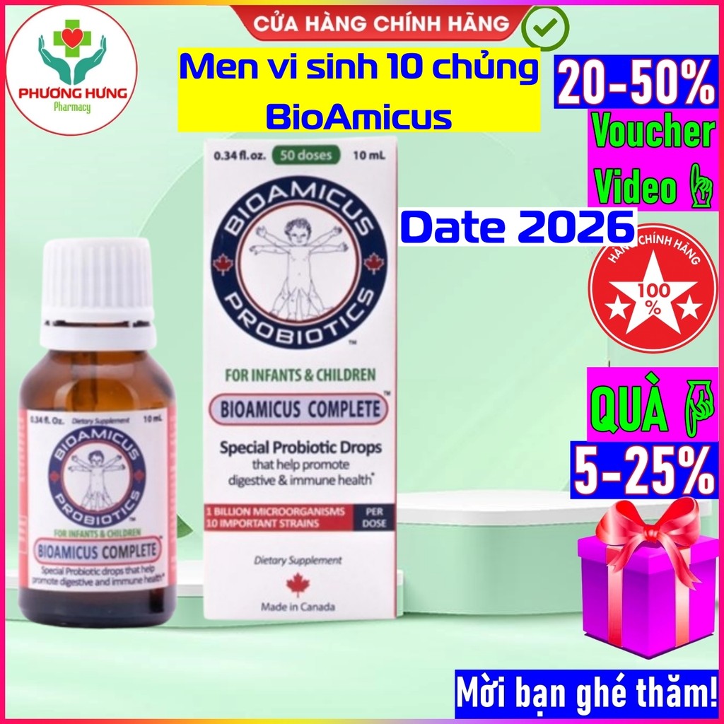 Men vi sinh 10 chủng BioAmicus Complete - Lọ 10ml | Shopee Việt Nam