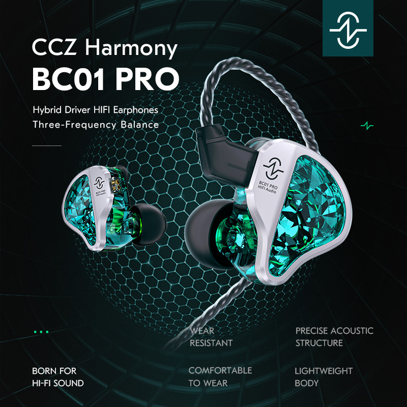Cxz BC01 PRO DD & BA Tai nghe có dây lai Màn hình trong tai Tai nghe ...