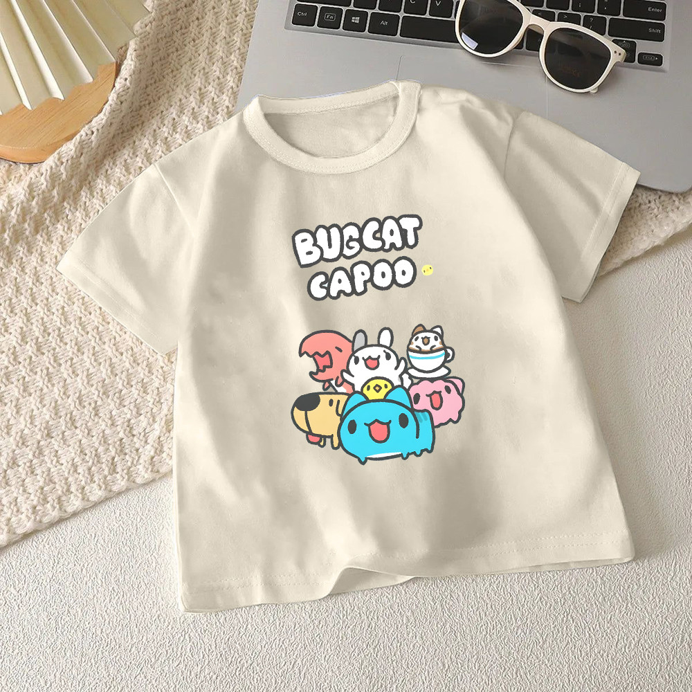 Bugcat Capoo Hoạt Hình In Trẻ Em Áo Thun Dễ Thương Bé Trai Bé Gái Cổ Tròn Áo Thun Trẻ Em Áo Sơ ...