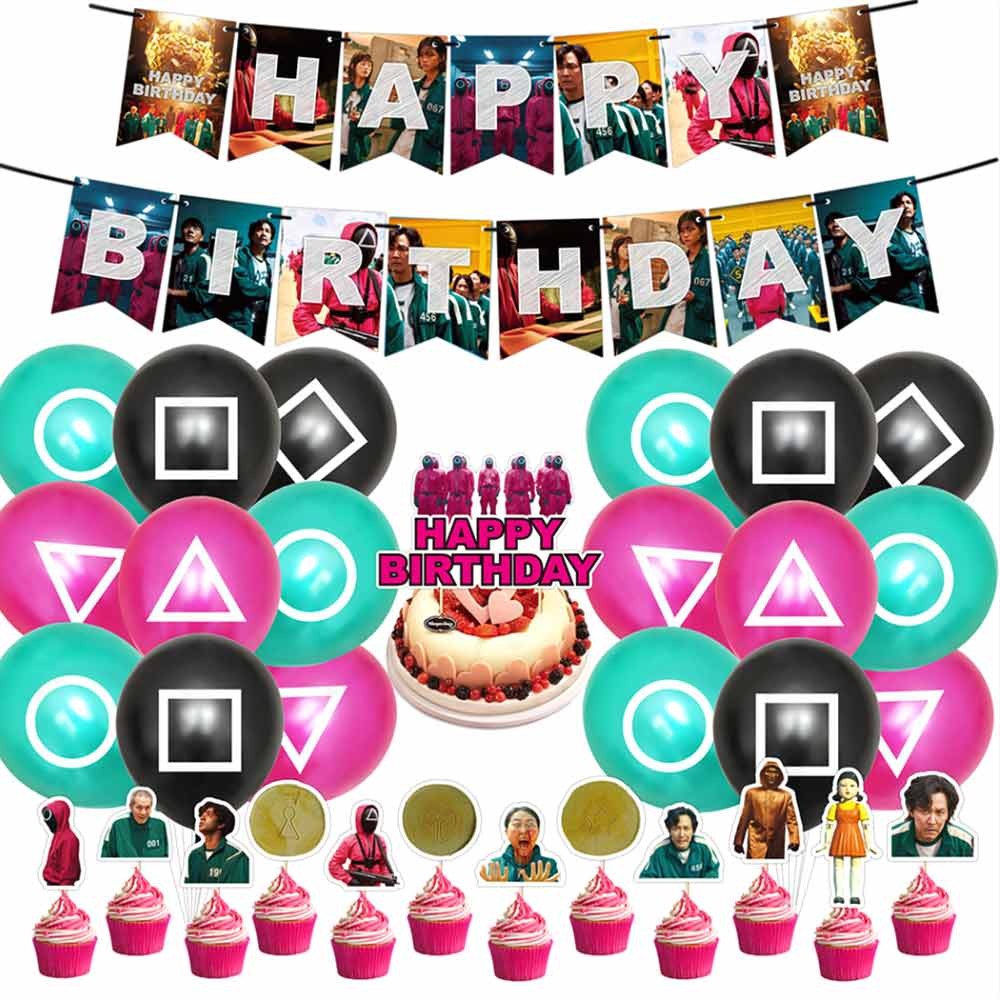 Squid Game Themed Birthday Party Decorations Tableware Supplies Plate ...