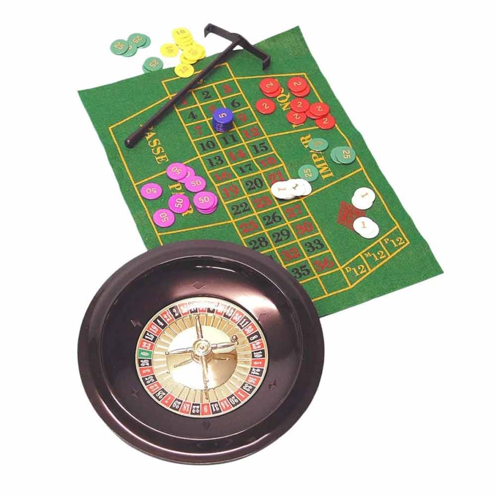 10 Inches Roulette Wheel 100 Chips and Table Mat Included for Bar Night ...