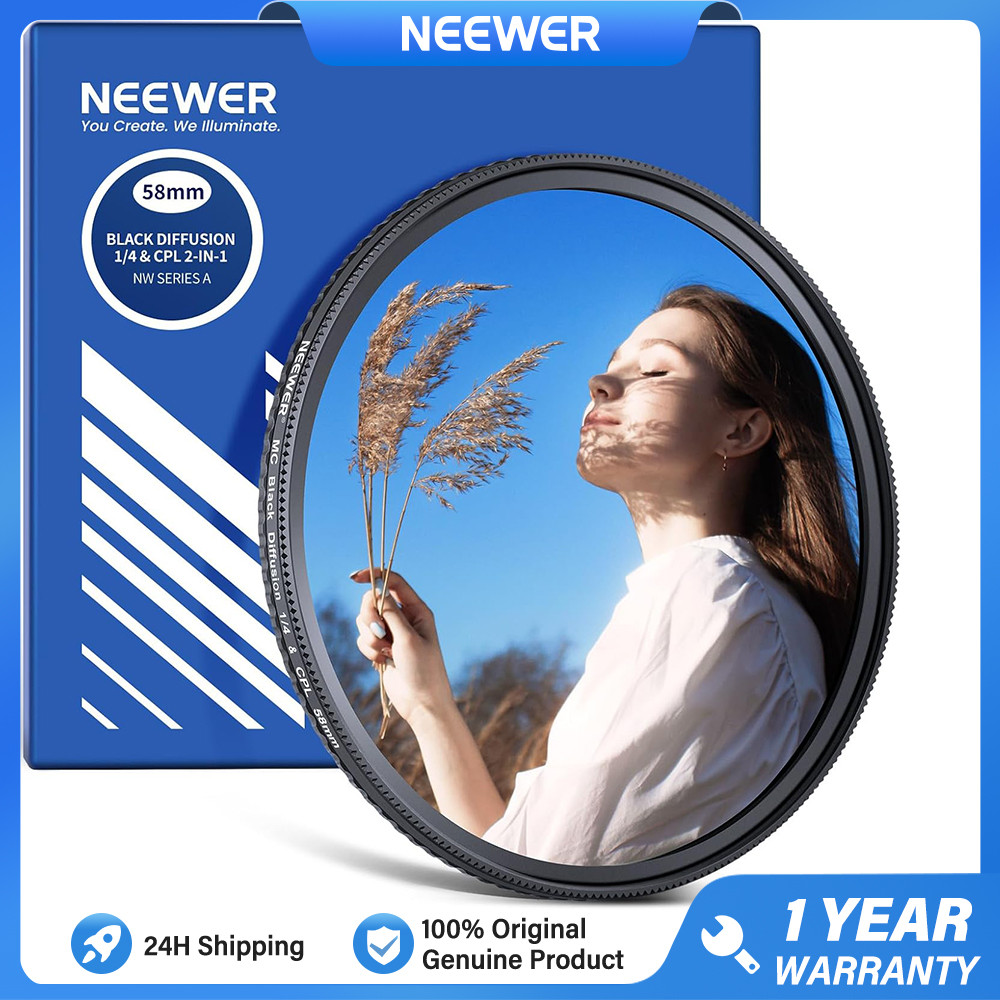 NEEWER 2 Trong 1 CPL + Bộ lọc khuếch tán màu đen 1 / 4, 58 / 67 / 72 ...