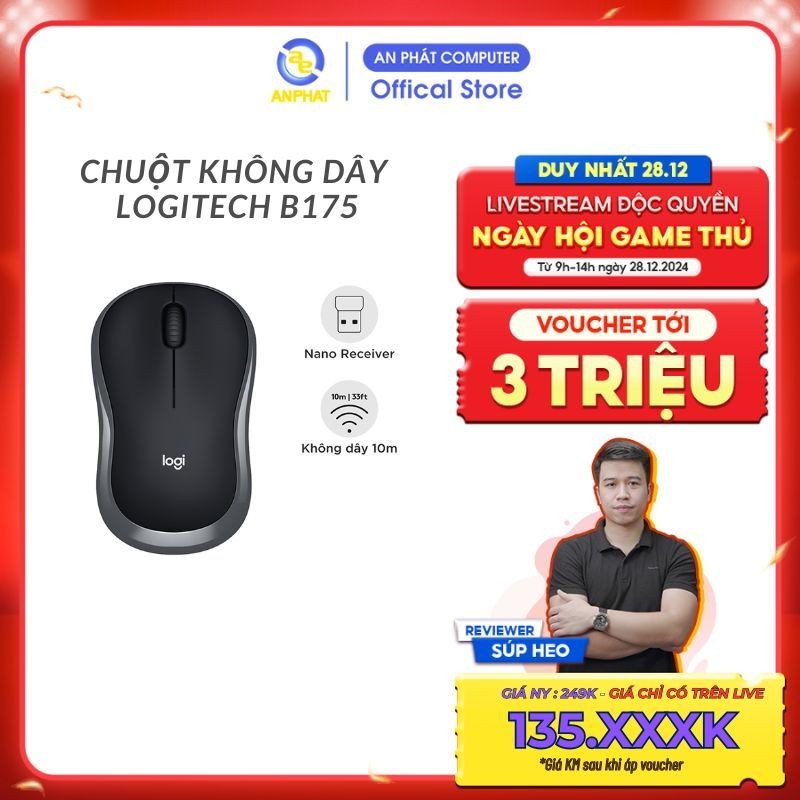 Chuột không dây Logitech B185 - Chính hãng BH 12 tháng SILE86 | Shopee ...