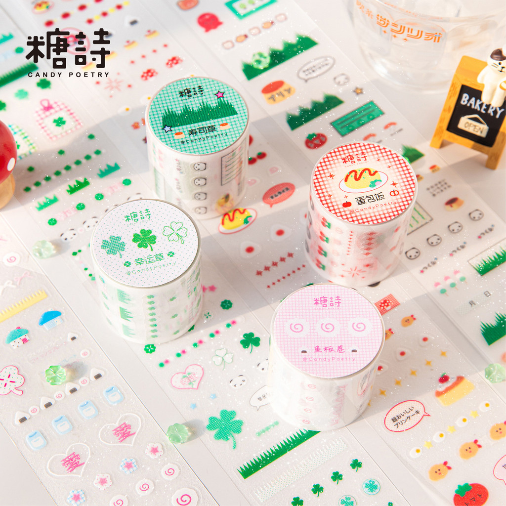 Stickers - Cuộn Nhãn Dán Cán Mờ Bling Dải Stickers Dài Nhiều Hoạ Tiết ...
