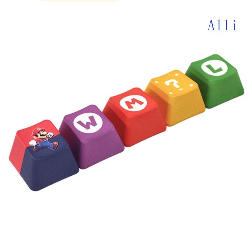 Alli 5-Key PBT Keycaps Double-shot CMYK cho Mario Keyset OEM cho Cherry ...