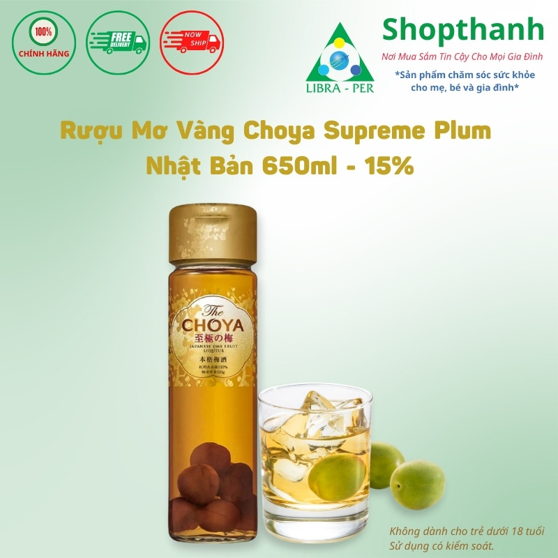 Nước Mơ Vàng Choya Supreme Plum Single Year Nhật Bản 650ml - Nồng Độ 15% {Shop Thanh} | Shopee ...