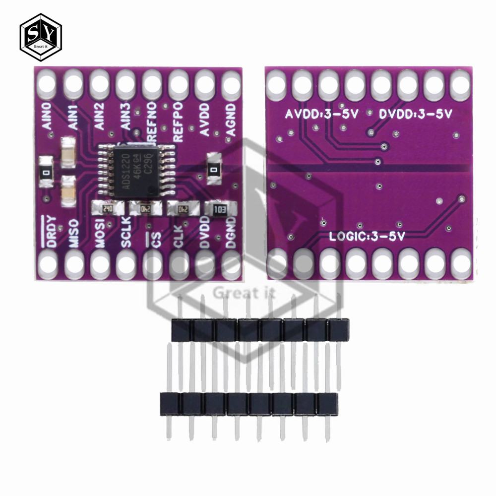 ADS1220 Mô-đun chuyển đổi 24 bit ADC I2C Công suất thấp Bộ chuyển đổi ...