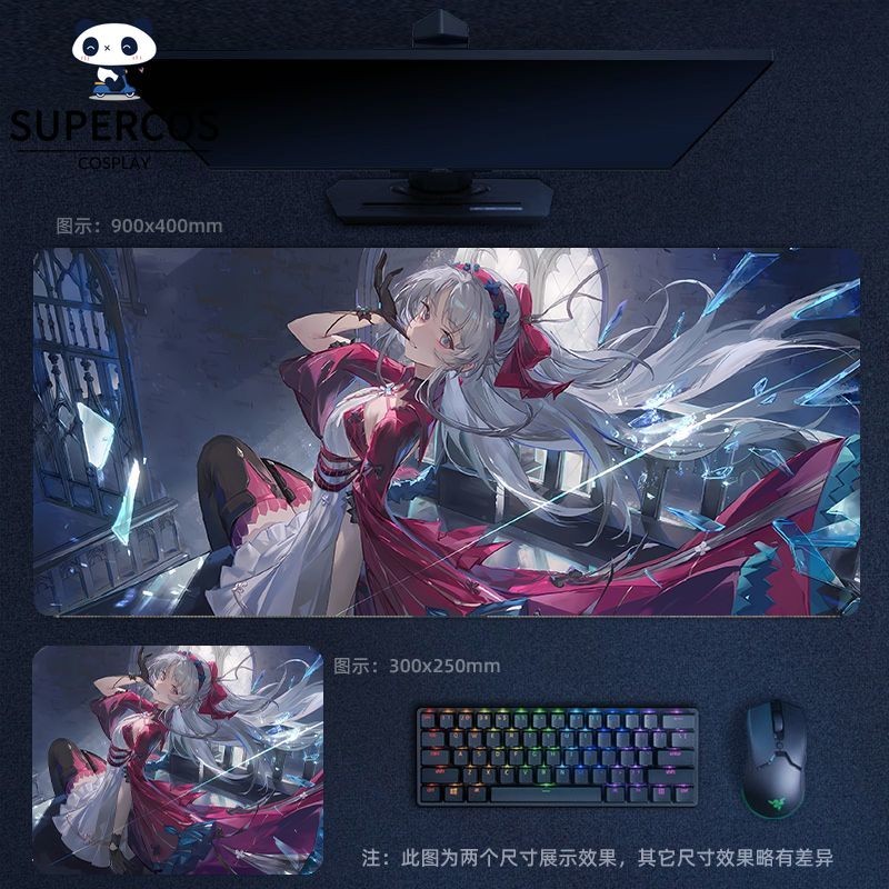 Wuthering Waves WuWa Carlotta Mouse Pad Kích thước lớn Bàn phím chống ...