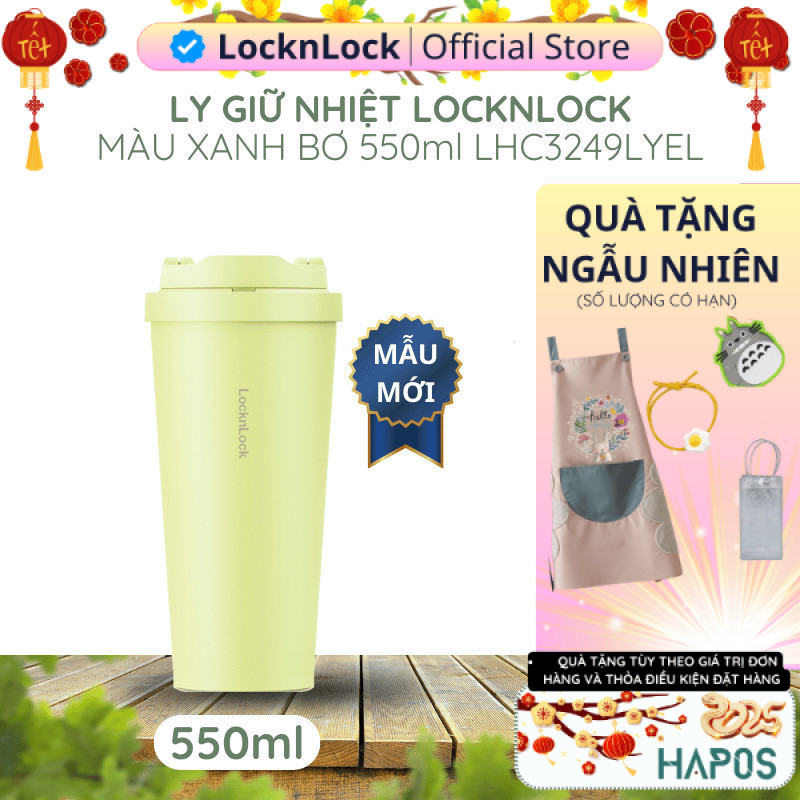Ly giữ nhiệt LocknLock chính hãng 550ml LHC3249 Inox 316L nắp 1 chạm ...