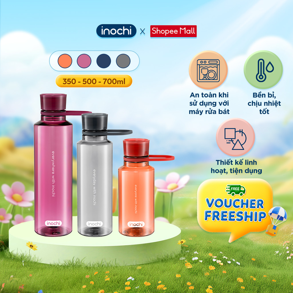 Bình nước Kita Fami Inochi dung tích 350-500-700ml, giao màu NGẪU NHIÊN ...