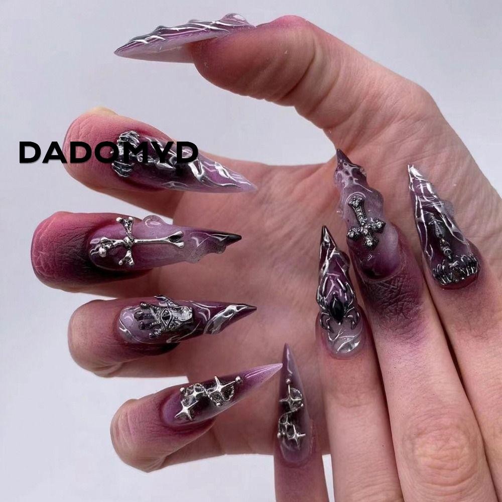 Dadomyd 24 Chiếc Móng Tay Giả, Hạnh Nhân Dài Dễ Thương Anh Đào Giả ...