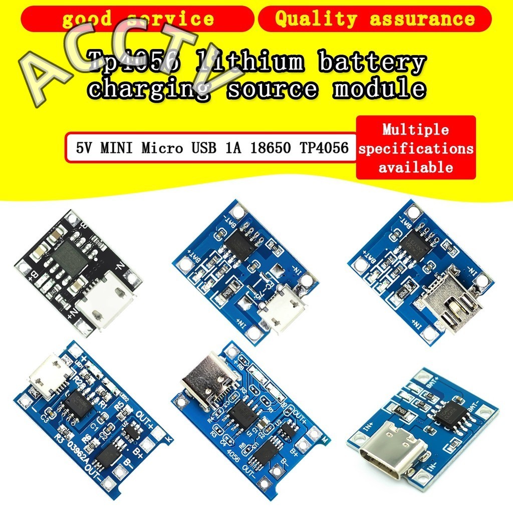 Tp4056 1A 5V type-c Micro USB 1A 18650 Bảng sạc pin Lithium có mô-đun sạc bảo vệ cho Arduino Diy ...