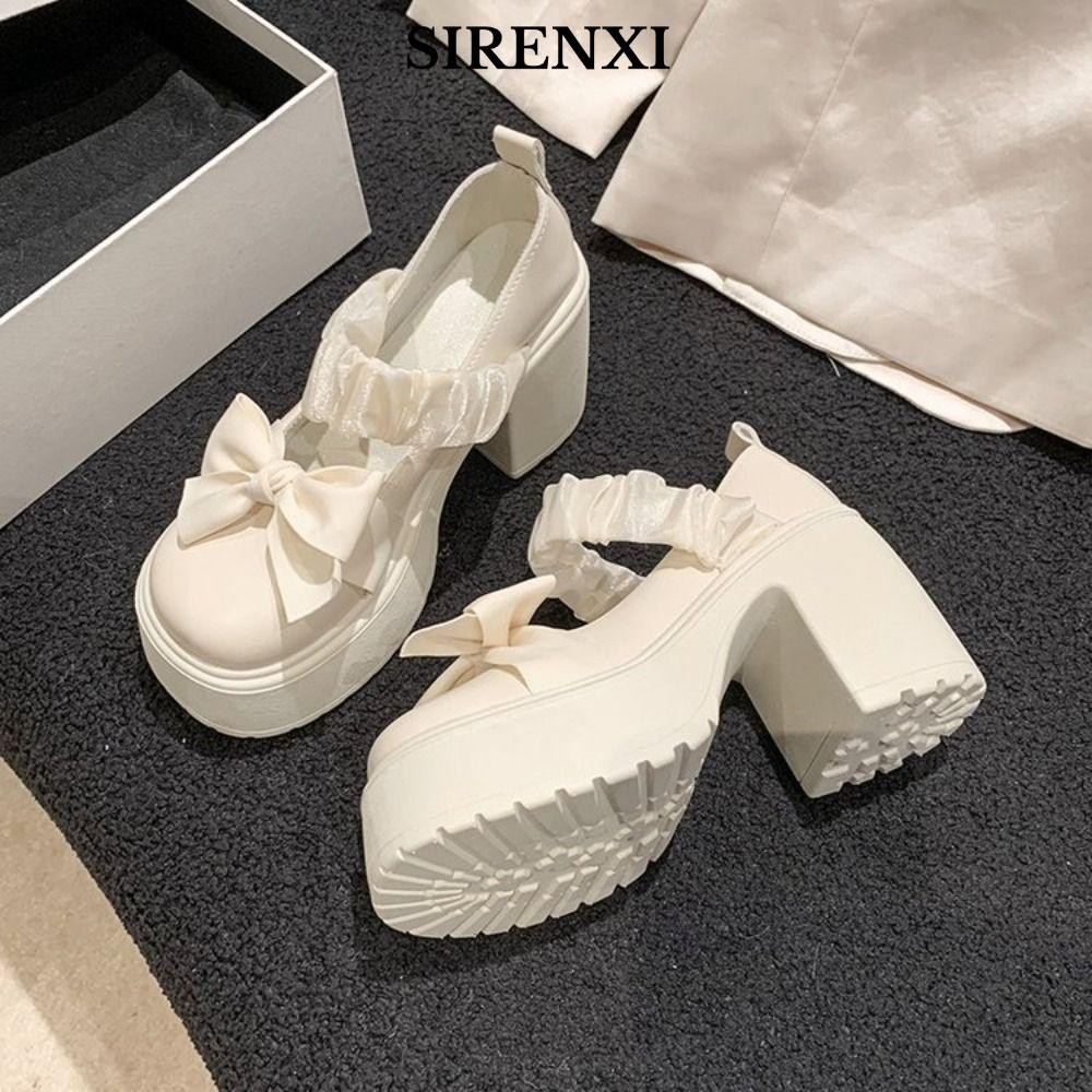Giày SIRENXI Lolita, Giày cao gót nông Mary Jane, Giày gót tròn Chunky ...