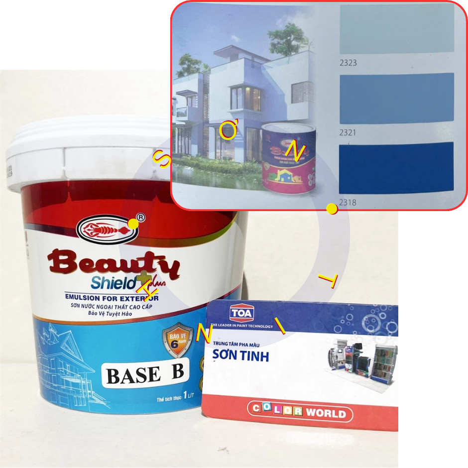 Sơn nước Cao cấp bóng mờ BEAUTY SHIELD PLUS Ngoại thất ngoài trời màu ...