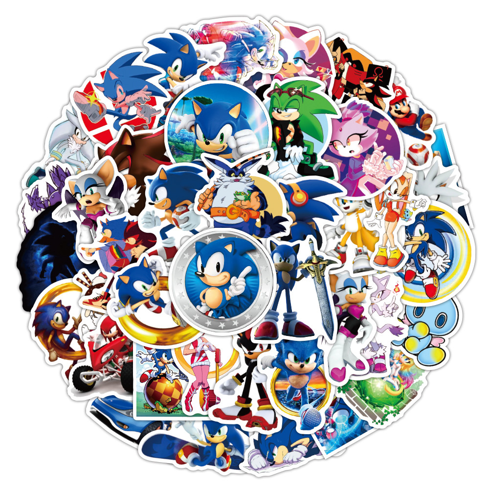 Bộ nhãn dán chơi game Tcuo Sonic (50 chiếc) - Trang trí nhím nhanh cho ...