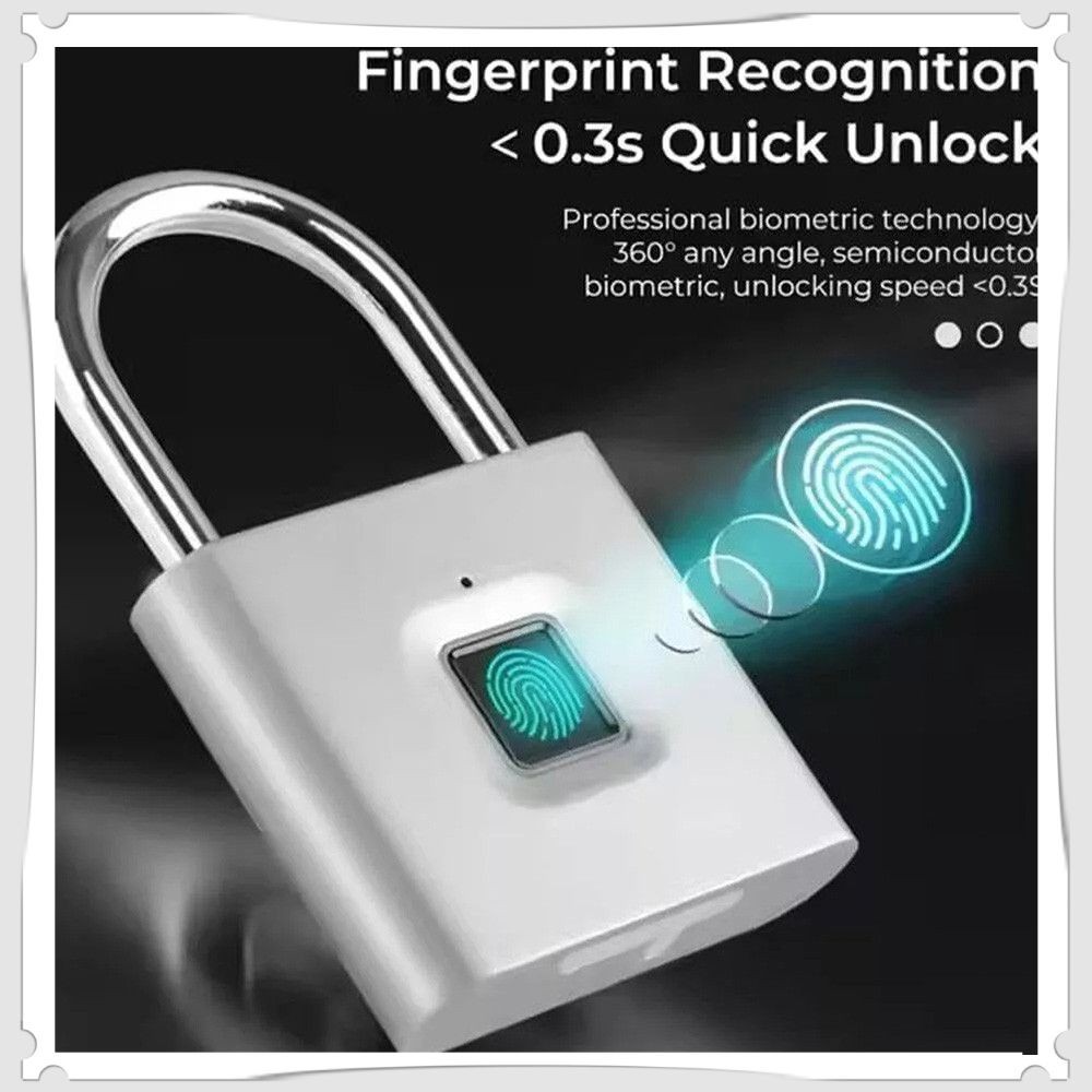 Fingerprint Padlock Locker Lock Smart Pad Lock Waterproof Small ...