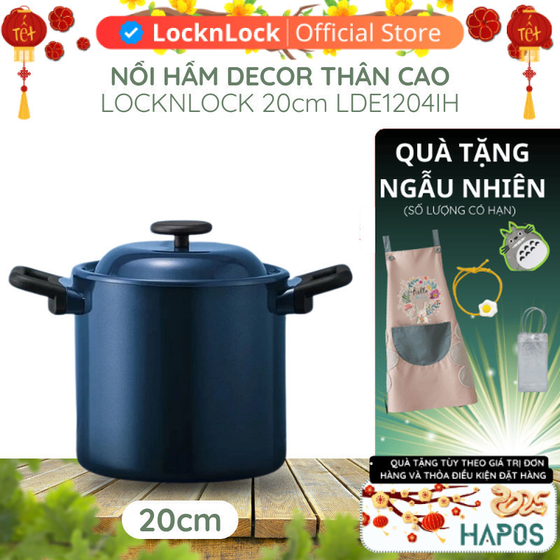 Nồi hầm Decore 20cm thân cao - Màu Navy - Chính hãng Lock&Lock ...