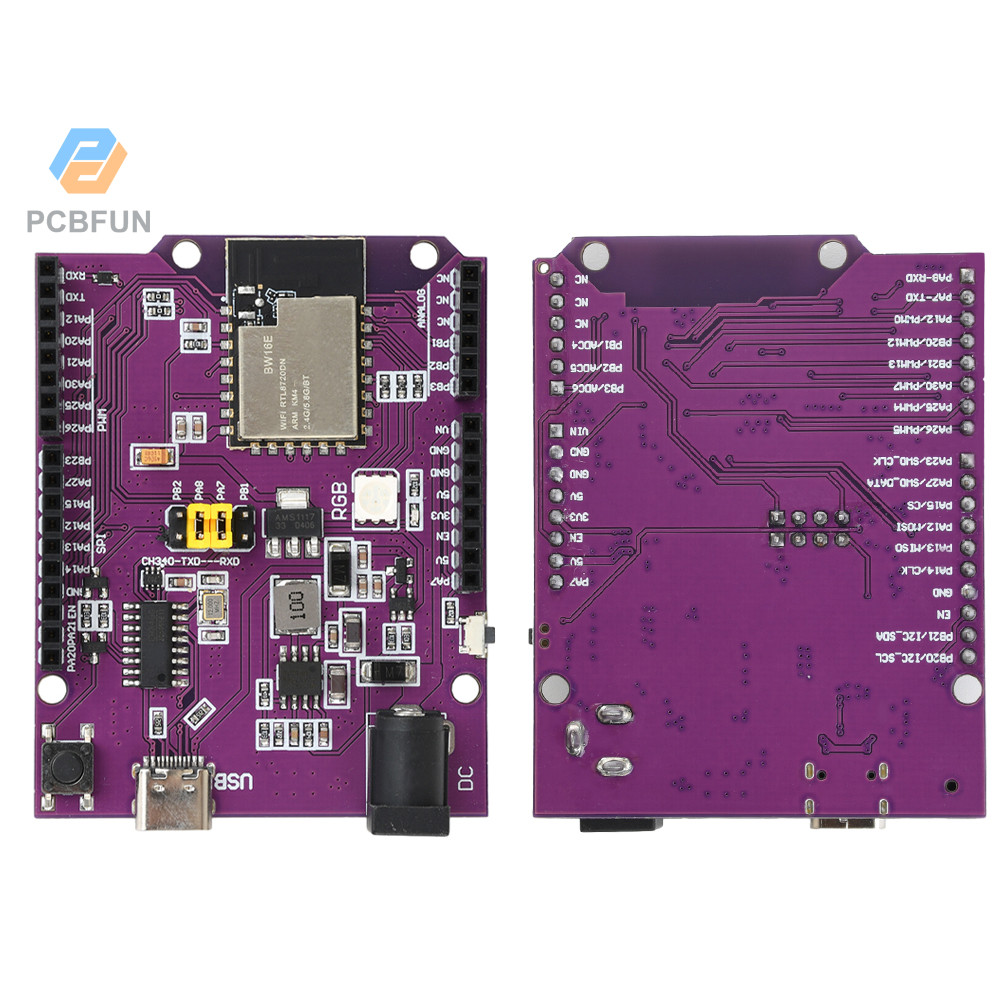 Pcbfun Rtl8720Dn Băng tần kép Wifi Bt Module Bw16 Ban phát triển Type-C ...