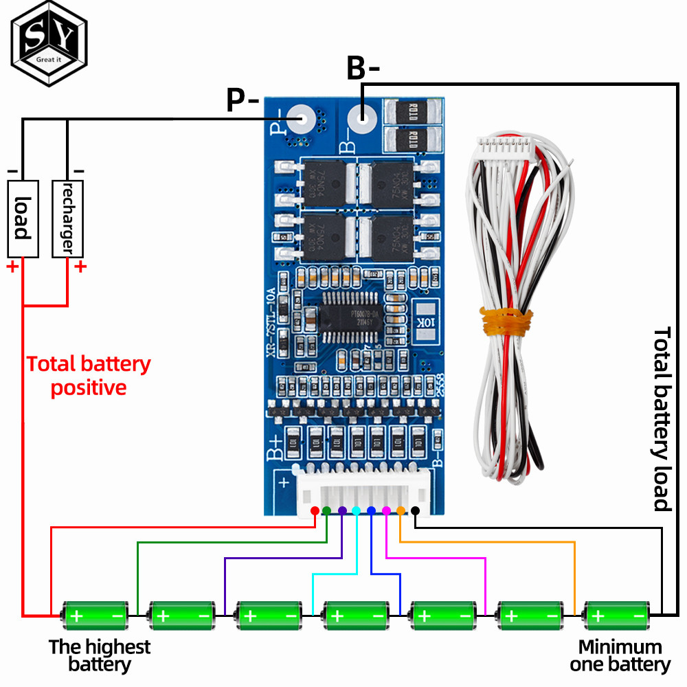 7s 5a / 10a 3.2V 22.4V Lifepo4 Pin lithium iron phosphate BMS với bảng ...