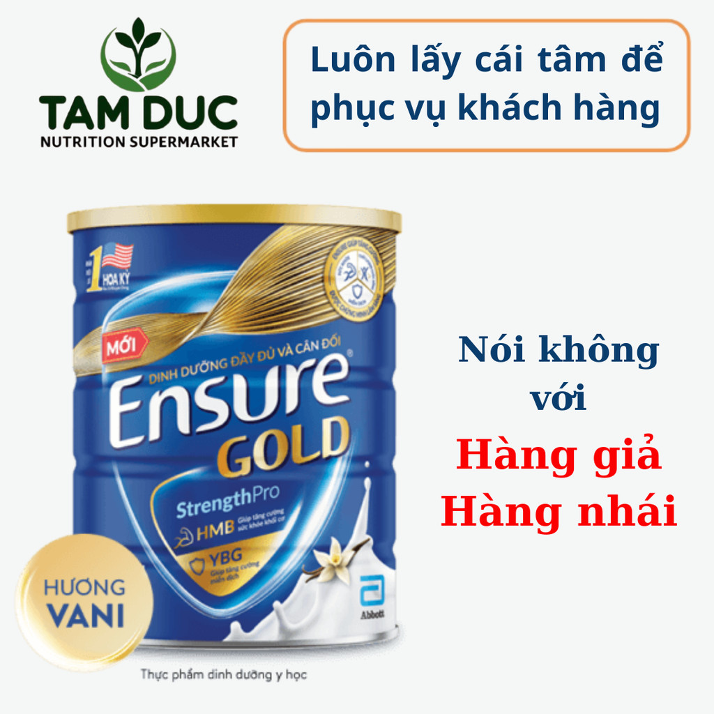Sữa Ensure Gold bột có HMB YBG 800g Vani, ít ngọt - Hàng chính hãng ...