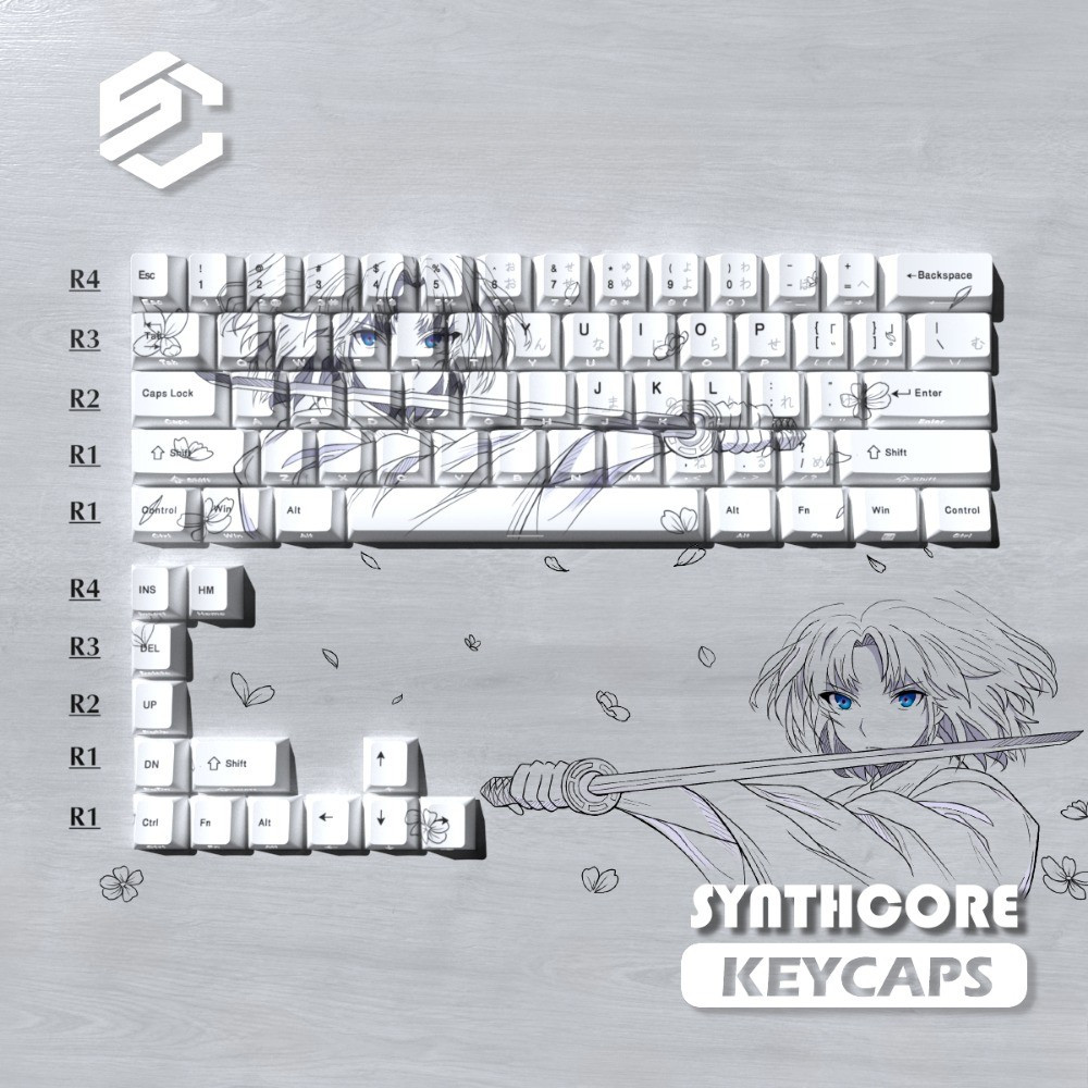 Ryougi Shiki Keycap 74 Chìa Khóa Anh Đào Hồ Sơ PBT Chữ Bên In Hình LED ...