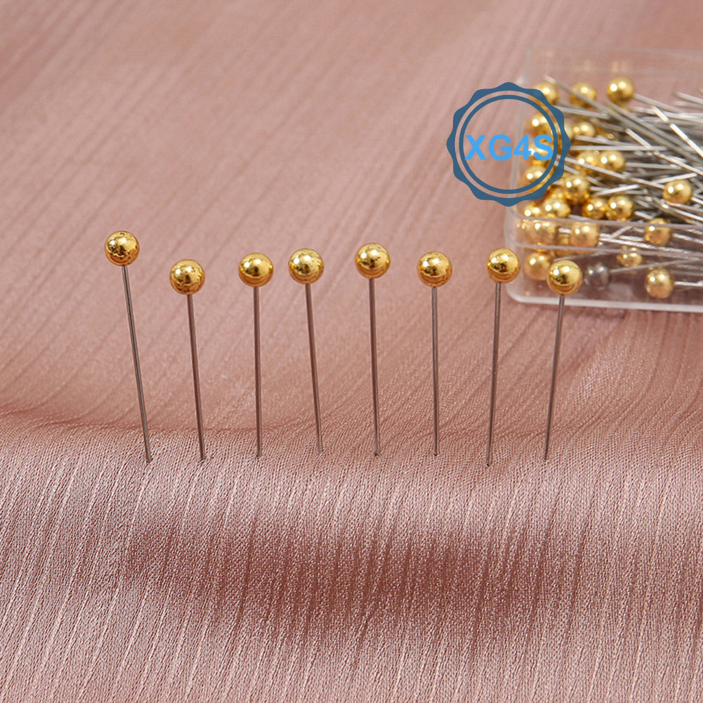 100 Chiếc Đầu Bóng Tròn Thẳng Quilting Pin Kim Loại Dressmaking ...