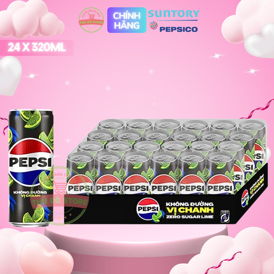 Nước Uống Có Ga Pepsi Không Đường | Không Calo | Zero Sugar Lime Vị ...