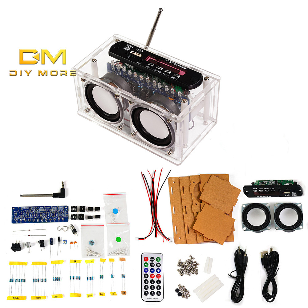 Diymore 87.5-108MHZ Đài FM Stereo DIY Kit Khuếch Đại Loa Bluetooth Với Quang Phổ Chế Tạo Điện Tử ...
