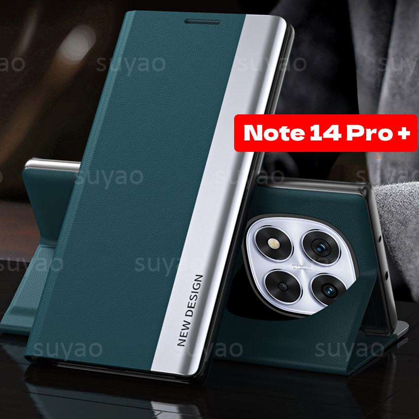 Dành Cho Redmi Note 14 Pro Plus Pro + 5G Ốp Điện Thoại Giá Đỡ Sang Trọng Đứng Túi Da Vỏ ...