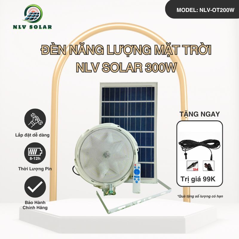 Đèn ốp trần năng lượng mặt trời 300W NLV Solar – Giải pháp chiếu sáng ...