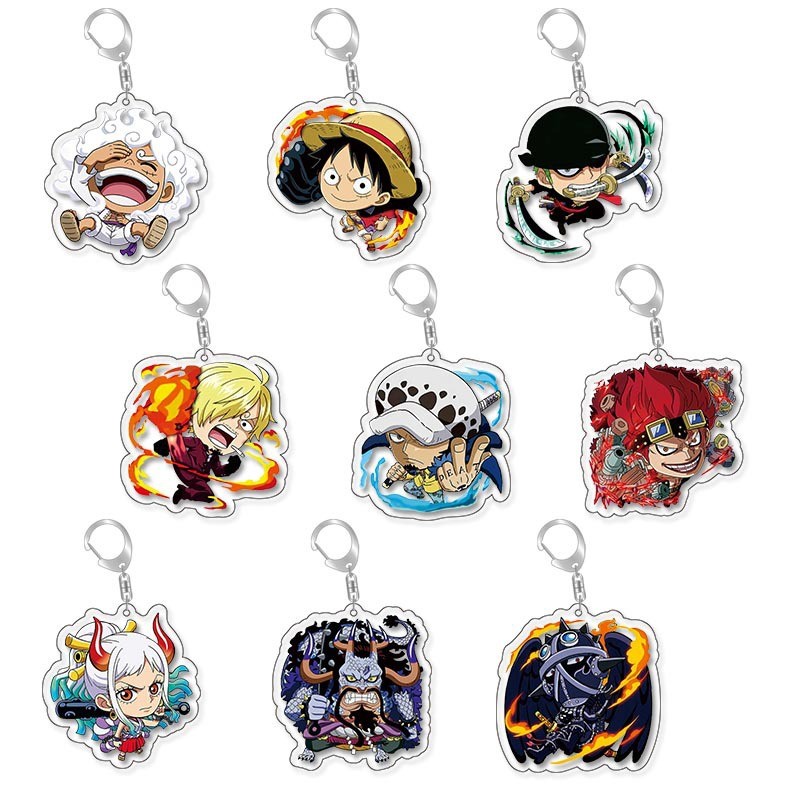 Anime Gear Fifth Sun God Nika Luffy Zoro Cosplay Acrylic Key Chain ...