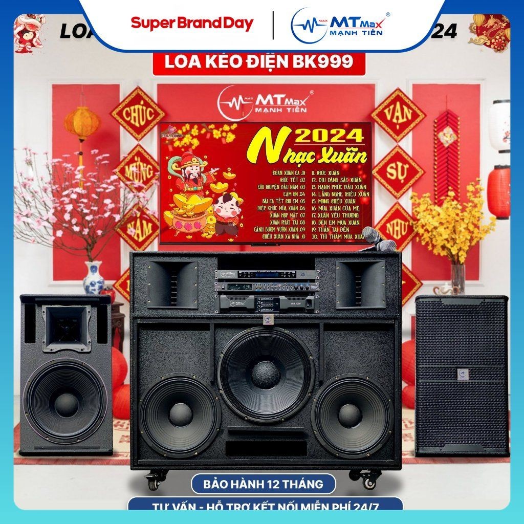 Loa Kéo Điện Karaoke BK999 MTMax - Công Suất Cực Mạnh 2000W, 4 Bass 4 Tấc, 1Bass 4 Tấc Rưỡi ...