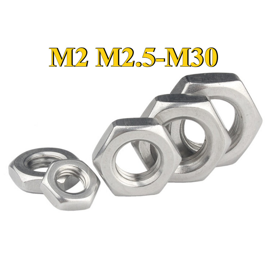 Đai ốc siêu mỏng ，Tán Dẹp, Tán Ecu inox 304 Dùng Cho Bulong Loại Tốt M2 ...