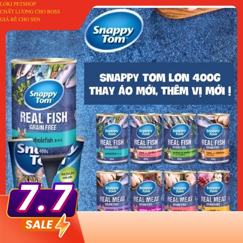 Pate Snappy Tom Lon 400G Cho Mèo - Thịt Thật - Cá Thật - Siêu Tiết Kiệm - Thơm Ngon Cho Boss ...