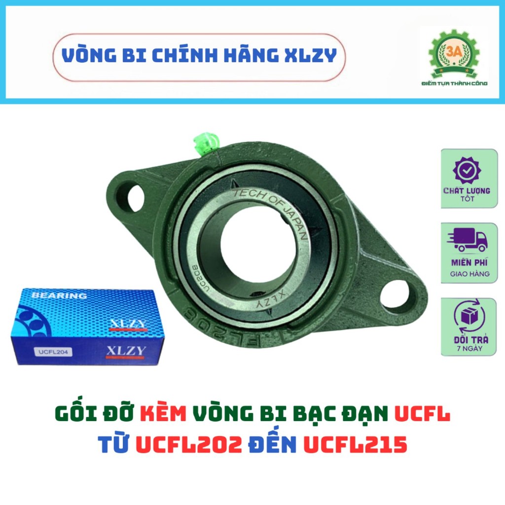 Gối đỡ UCFL kèm vòng bi bạc đạn UCFL206 UCFL207 UCFL208 UCFL209 UCFL210 Gang đúc - Chính hãng ...